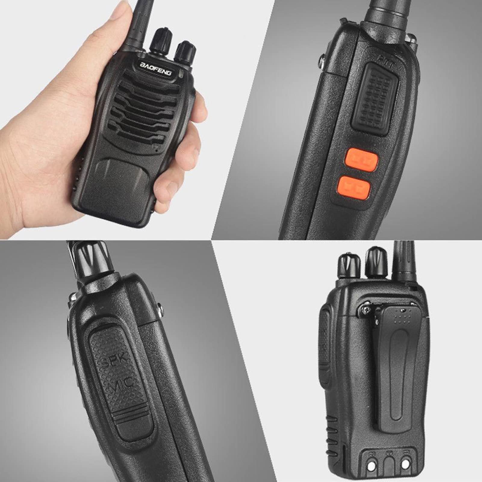 Baofeng BF-888S Walkie Talkies for Adults Long Range Rechargeable Handheld Free Two Way Radios with Earpieces, Flashlight, 16 Channel Work Walky Talky for Cruise Ship Hiking Hunting Skiing(4 Pack)