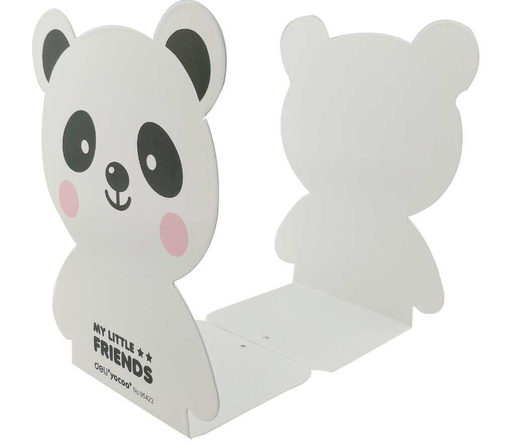 Winterworm Cartoon Cute Lovely Panda Bear Pattern Nonskid Heavy Metal Office Desk Bookends for Kids Children (White)