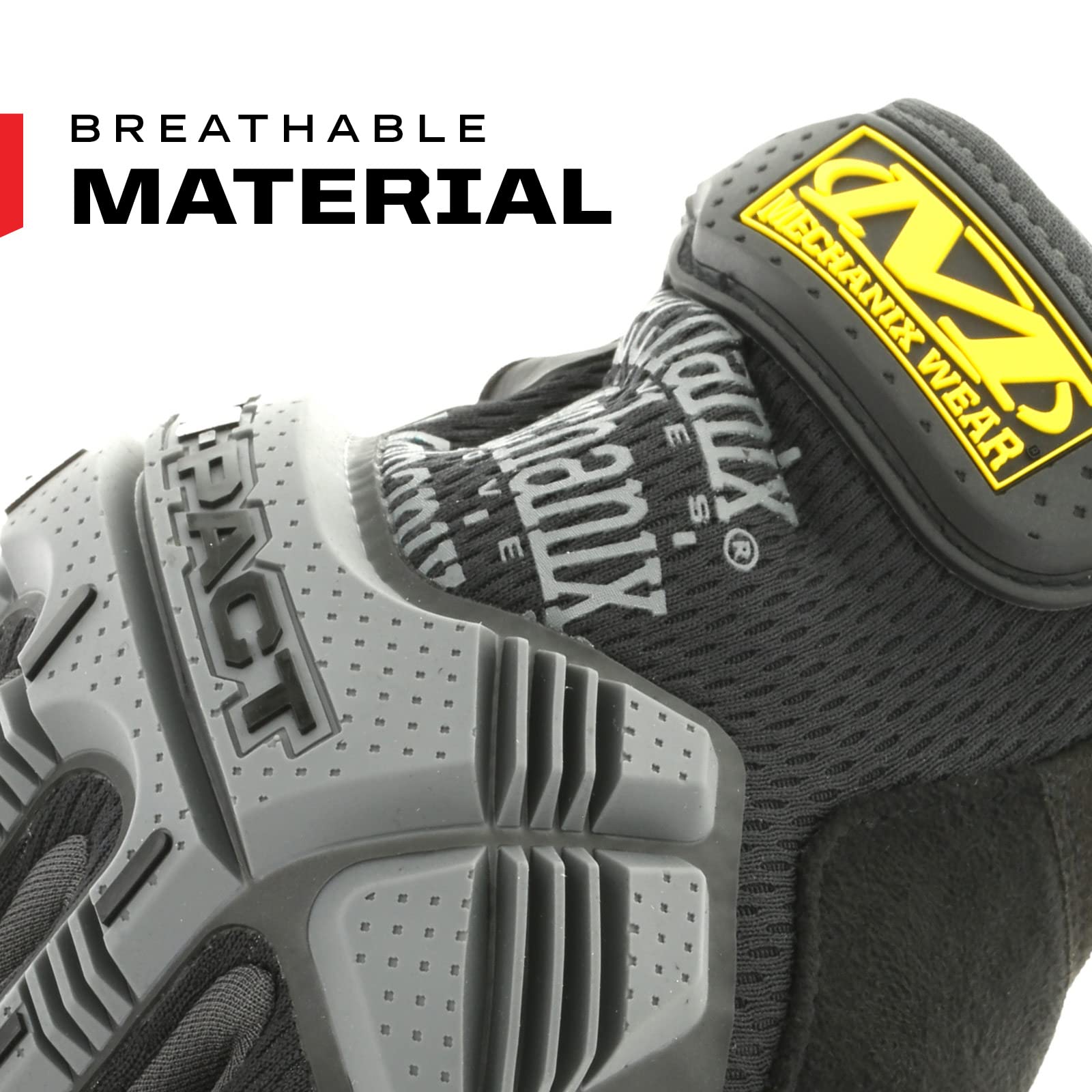Mechanix Wear: M-Pact Work Gloves with Secure Fit, Work Gloves with Impact Protection and Vibration Absorption, Safety Gloves for Men (Black/Grey, Medium)
