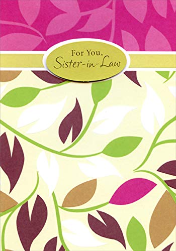 Designer Greetings Light Green Oval Tip On 3D Banner on Horizontal Green Stripe Birthday Card for Sister-in-Law