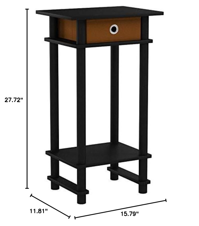 Furinno Turn-N-Tube End Table, 2-Pack, Espresso