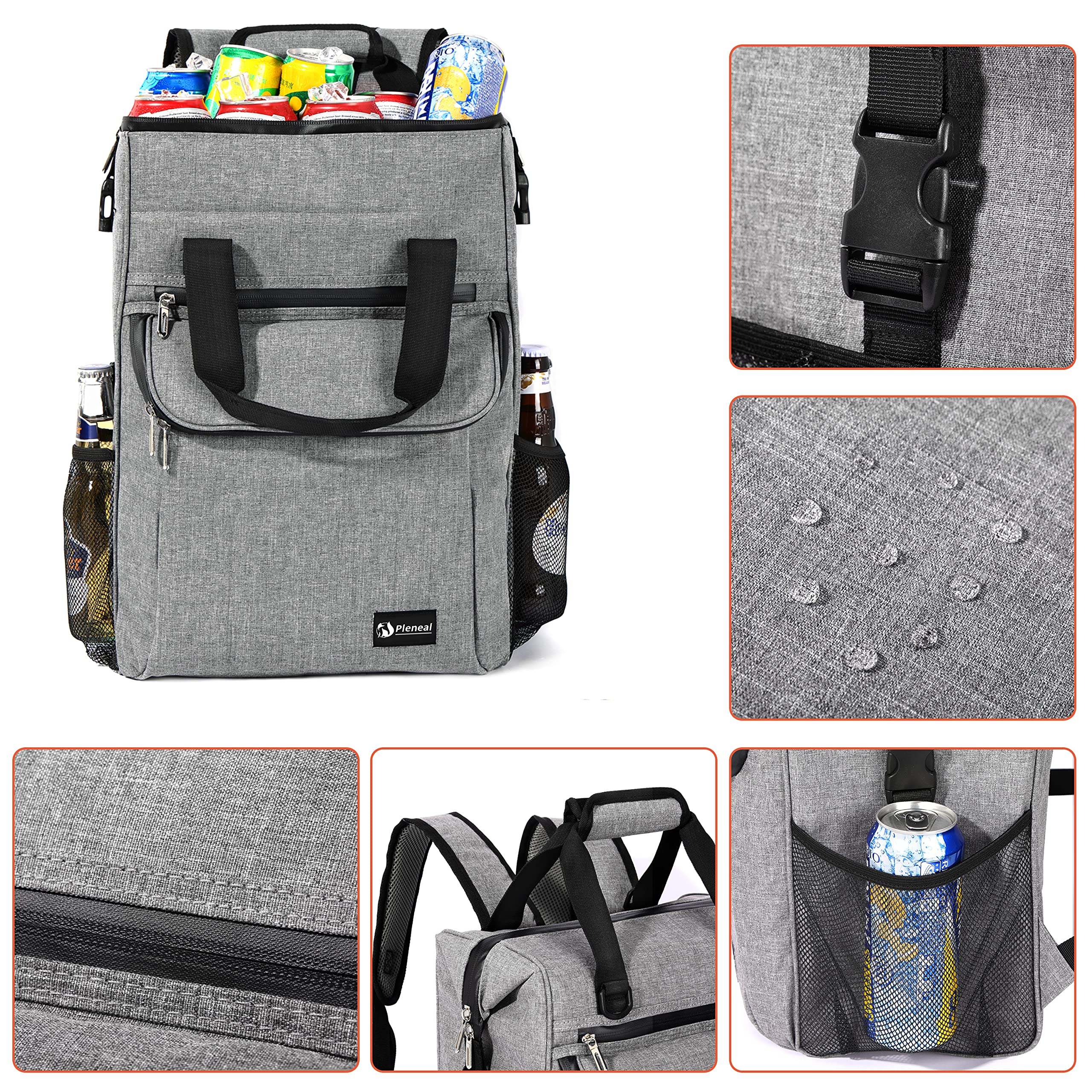 Backpack Cooler - 30 Cans Lightweight Insulated Cooler Backpack Leak-Proof for Lunch Picnic Fishing Hiking Camping Park Beach