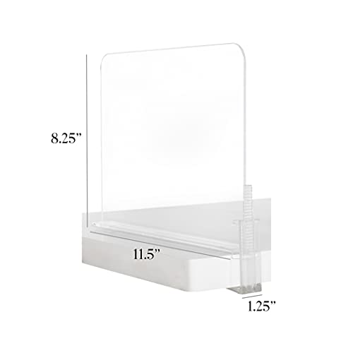 Richards Acrylic Closet Shelf Divider and Separator 6 Pack- Great for Storage and Organization in Bedroom, Bathroom, Kitchen and Office Shelves, Clear (9875300-3)