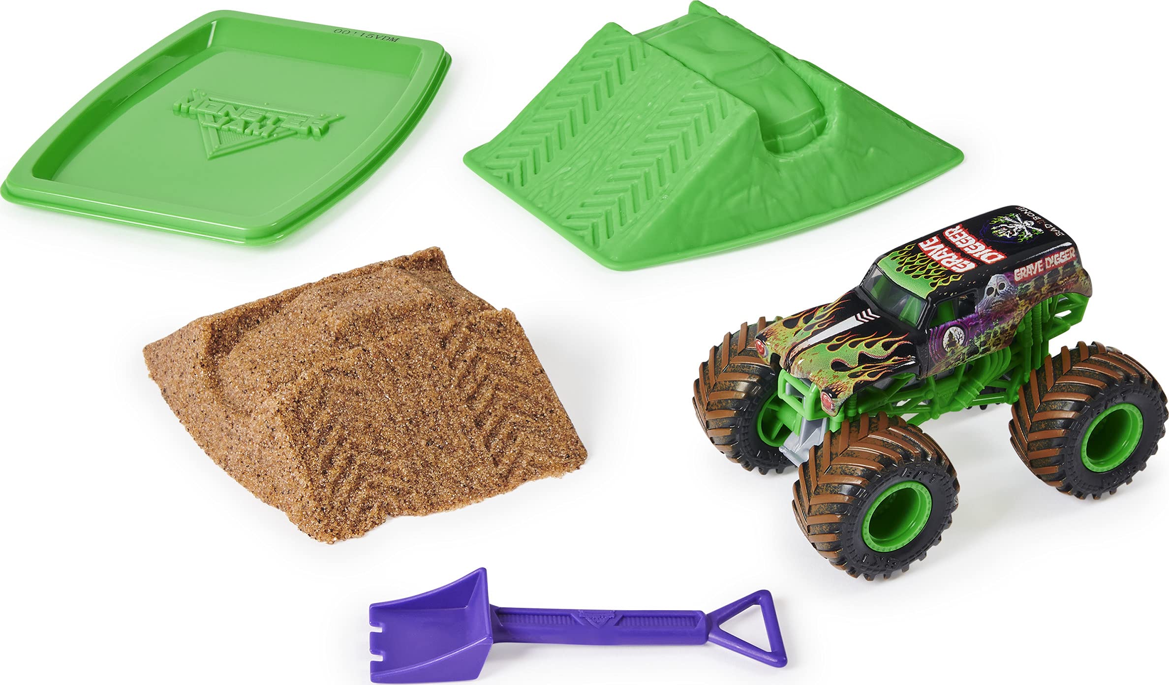 Monster Jam, Grave Digger Monster Dirt Starter Set with 8oz Monster Dirt and Official 1:64 Scale Truck