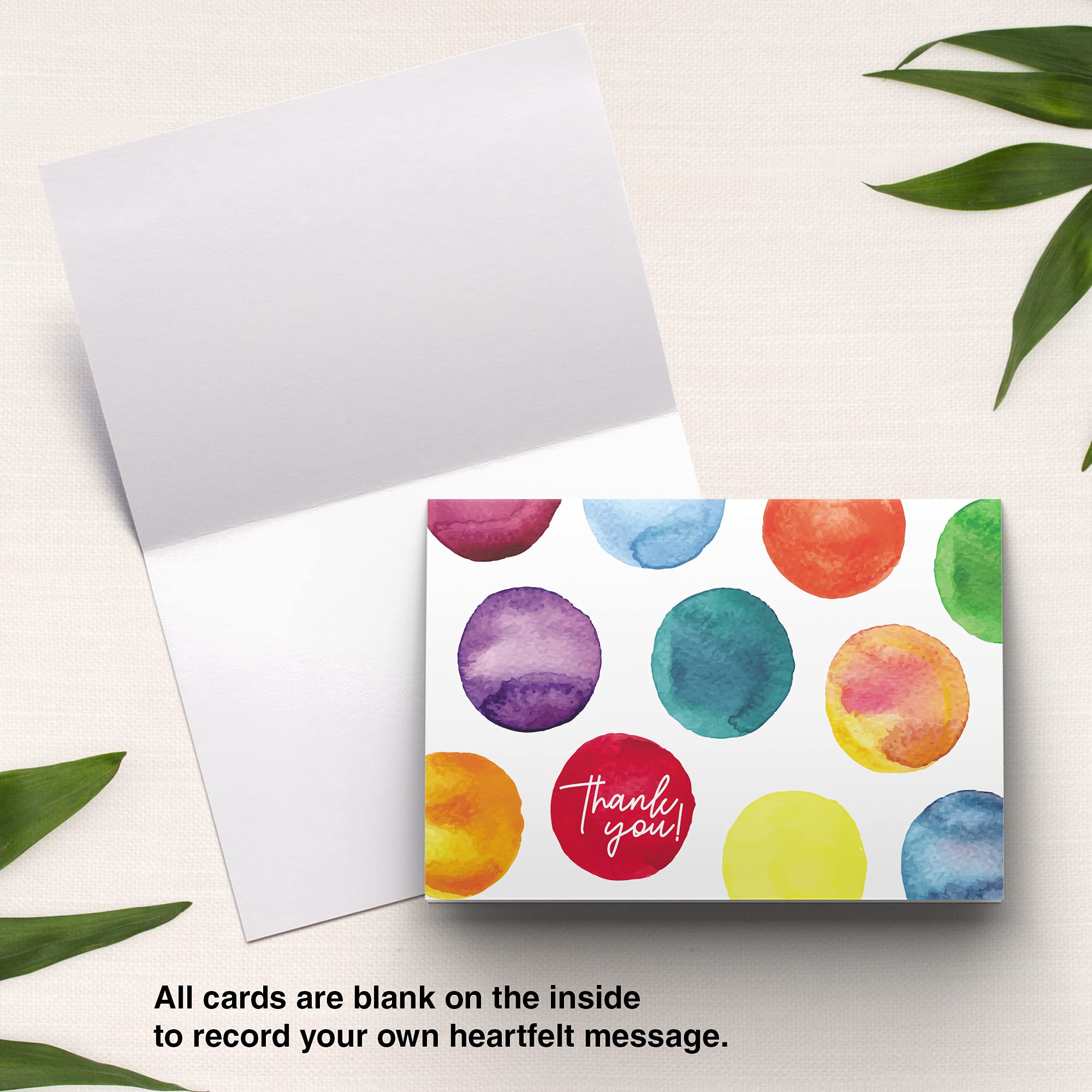 Dessie 100 Unique Thank You Cards Bulk - Blank Note Cards with 100 Different, Colorful Designs, No repetition. Colorful Envelopes, Gold Seals and Sturdy Storage Box.