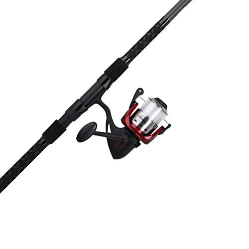 Berkley Glowstik Surf Spinning Reel and Fishing Rod Combo Black/Red/Smoke, 8' - Medium