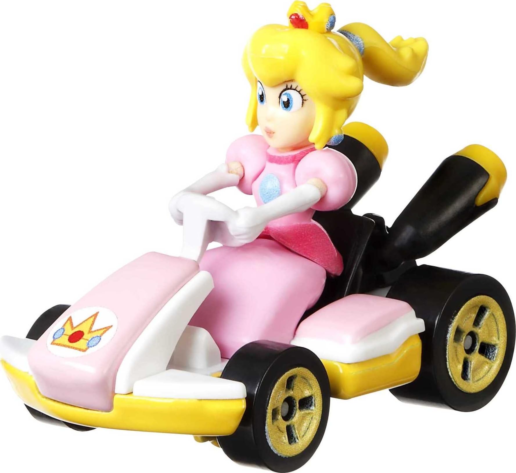 Hot Wheels Mario Kart Track Set & Toy Car, Piranha Plant Slide Playset with First-Appearance Yoshi Kart Vehicle & Gravity Launcher