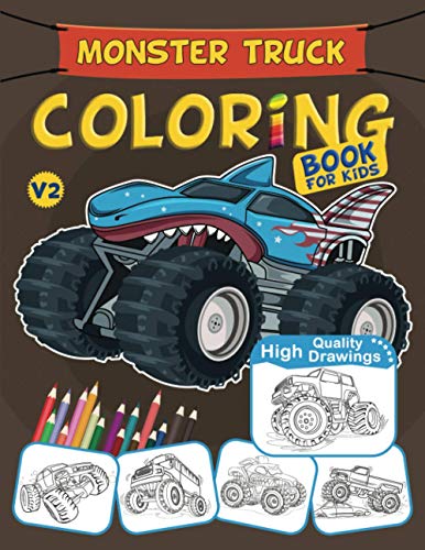 Monster Truck Coloring Book For Kids: Unique Gift For Boys & Girls, Monster Trucks Lovers