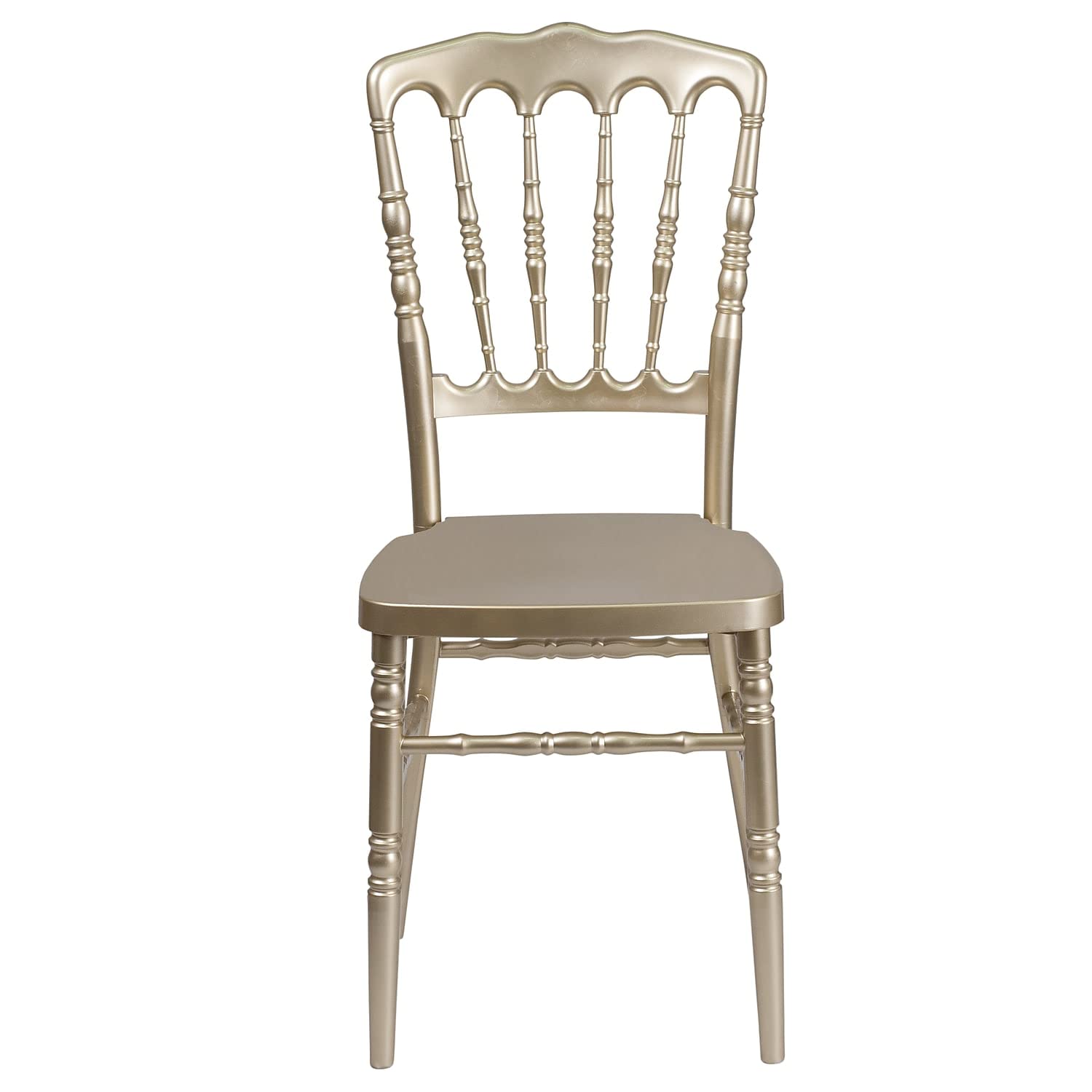 Flash Furniture 2 Pack HERCULES Series Gold Resin Stacking Napoleon Chair