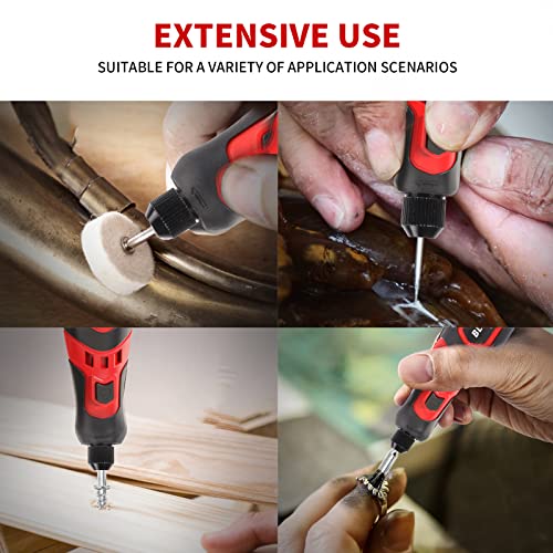 BLUEHADA Cordless Rotary Tool 3 Variable Speeds 55 Pcs Easy-to-Replace Accessories Multi-Purpose 3.6V Power USB Rotary Tool for Drilling Sanding Polishing Cutting, DIY Crafts, YGIRT001
