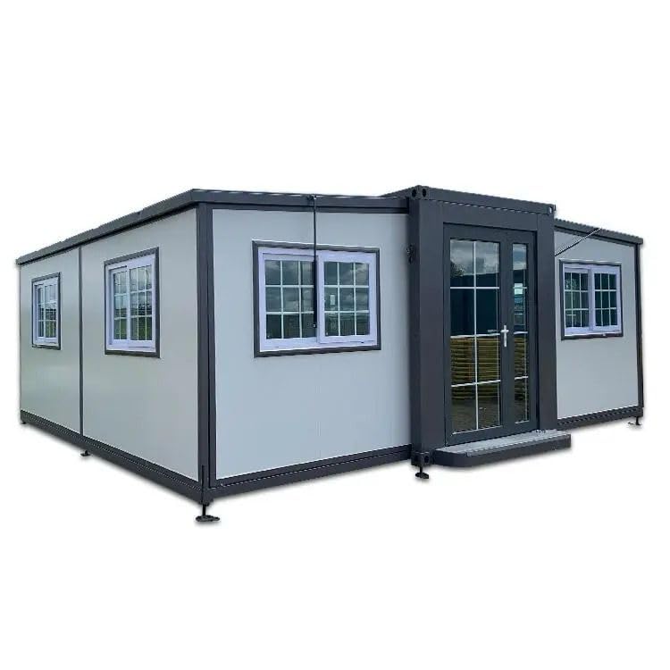 Portable Prefabricated Tiny Home. 20ft Double Wing Expansion Home Box. Mobile Expandable Plastic Prefab House for (Hotel, Booth, Office, Guard House, Shop, Villa, Warehouse, Workshop).