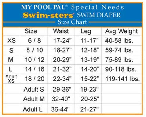 Toddler Kid Adult Special Needs My Pool Pal Swimsters Reusable Swim Diaper (18-20 Years, Blue)