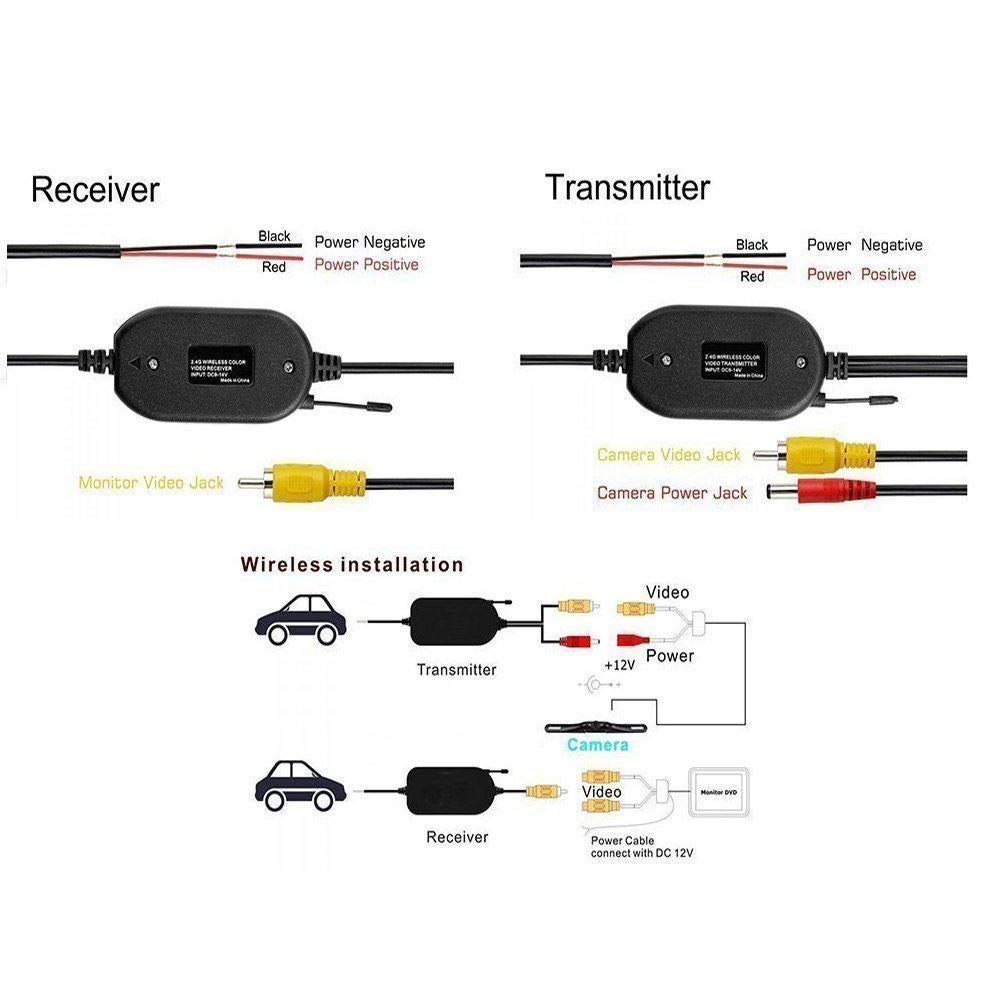 Backup Camera for Car Wireless HD 1080P 4.3'' Rear View Mirror System IP68 Waterproof Reverse Cam Kit for Car Trucks Minivans SUV Easy Installation Night Vision DIY Guide Lines