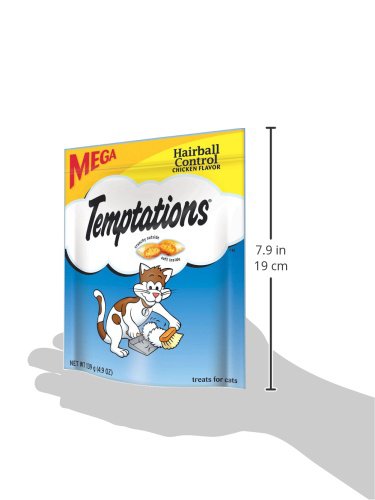 TEMPTATIONS Indoor Care Crunchy and Soft Cat Treats, Chicken Flavor, 4.9 oz. Pouch (Pack of 10)