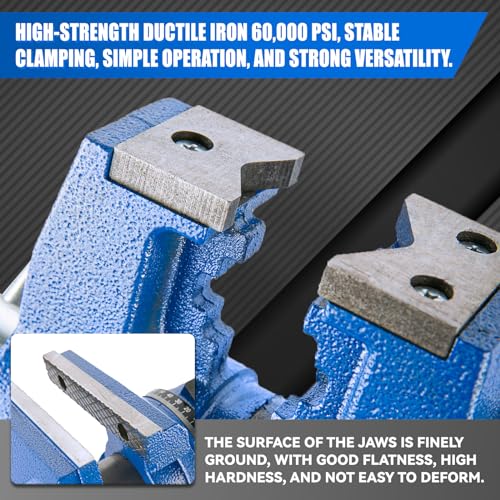 COGNATIVE 360° Multi-Purpose Bench Vise, Ductile Iron, Heavy Duty with Anvil, Clamp force 4000KG, Blue, 5-Inch
