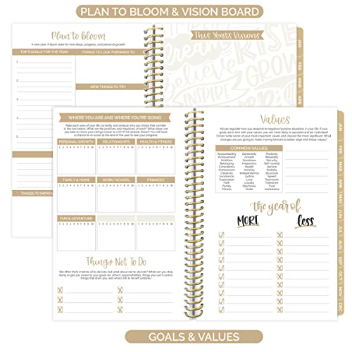 bloom daily planners 2023 Calendar Year Day Planner (January 2023 - December 2023) - 5.5β x 8.25β - Weekly/Monthly Agenda Organizer Book with Stickers & Bookmark - Marble