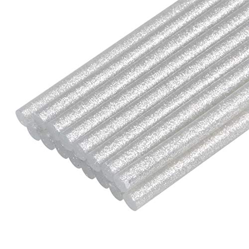 uxcell Mini Hot Glue Gun Sticks 4-inch x 0.27-inch for Glue Guns, Glitter Silver 16pcs