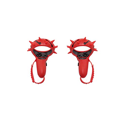 Eyglo Controller Cover + Hand Strap for Oculus Quest/Oculus Rift S Headset Silicone VR Accessories Oculus Quest Set Waterproof and Sweatproof (Red)