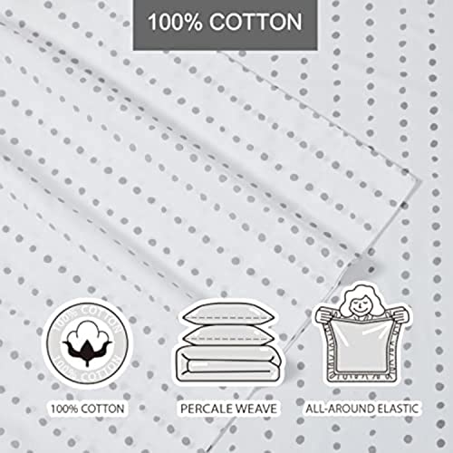 City Scene - Queen Sheets, Cotton Percale Bedding, Crisp & Cooling Home Decor (Radius Charcoal, Queen)