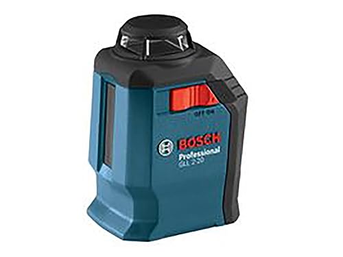 Bosch GLL2-20 65ft Self-Leveling 360 Degree Horizontal Cross Line Laser Level with Mount and Carrying Pouch,Blue