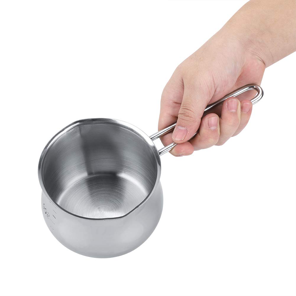 Tyenaza 0.8-Quart Milk Warmer Pot, Stainless Steel Mini Butter Coffee Warmer, Melting Pot Milk Saucepan with Dual Pour Spout
