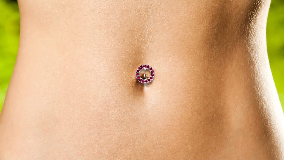 AtoZ Piercing Light Blue Gemstone Fancy Mini Circle Reverse Bar 925 Sterling Silver with Stainless Steel Belly Button Rings