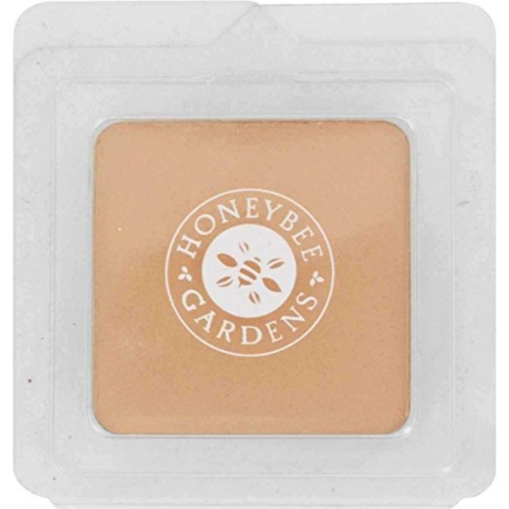 Honeybee Gardens Pressed Mineral Powder Foundation Refill, Malibu, Medium Olive Shade, Adjustable Coverage, Natural Finish, With Botanical Extracts And Vitamin E, 7.5g