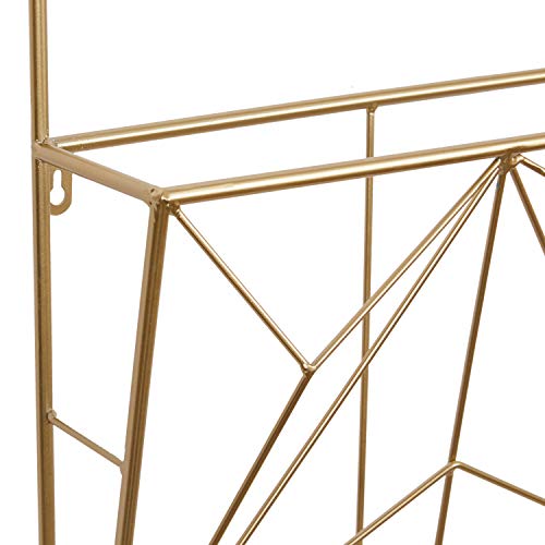 Deco 79 Rustic Metal Rectangle Wall Shelf, Set of 2 15", 30"H, Gold