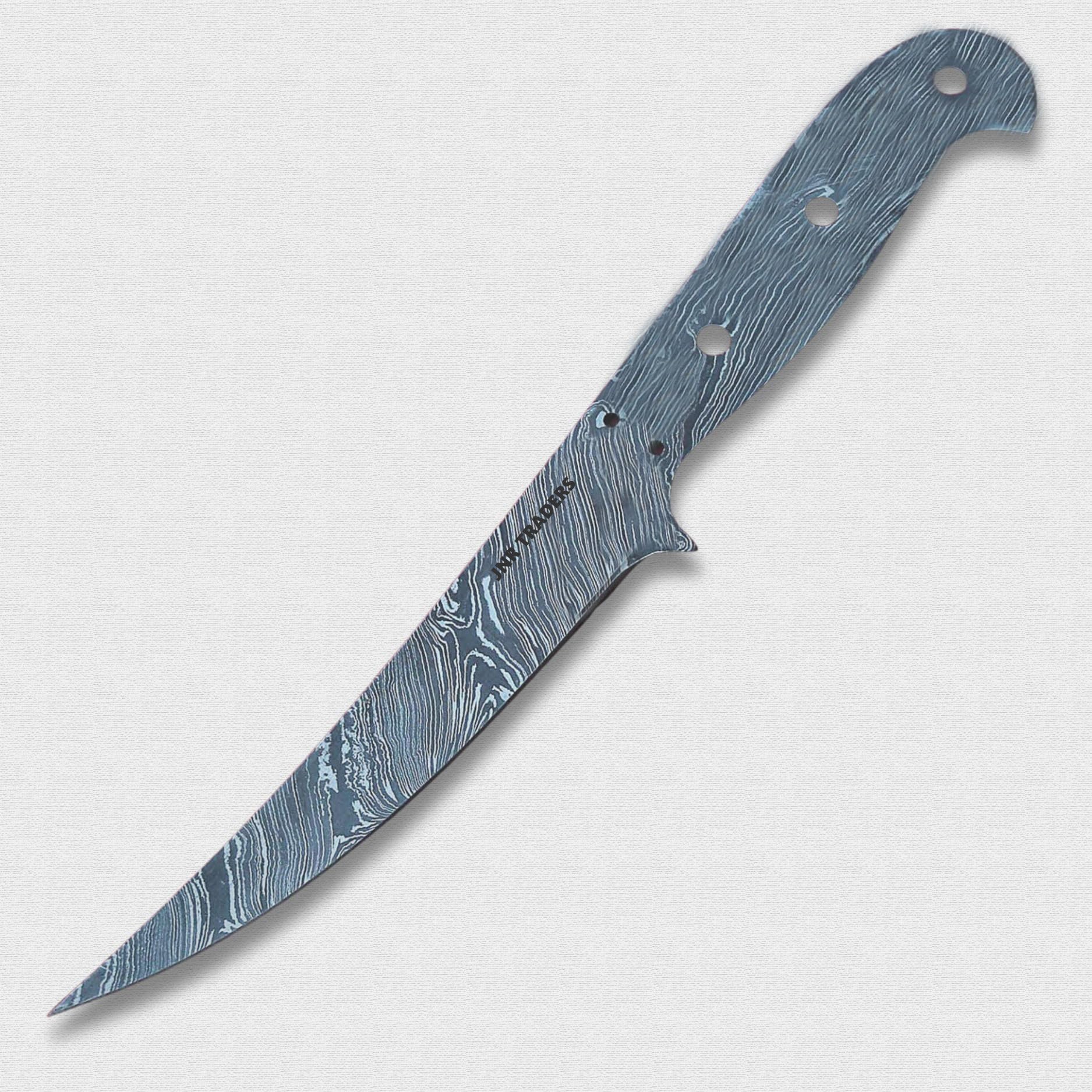 Damascus Steel Fillet Knife Blank for Knife Making Supplies, 5 inch Handmade Ultra Sharp Thin Professional Kitchen Chef Boning Knife Blank Blade JNR -4035