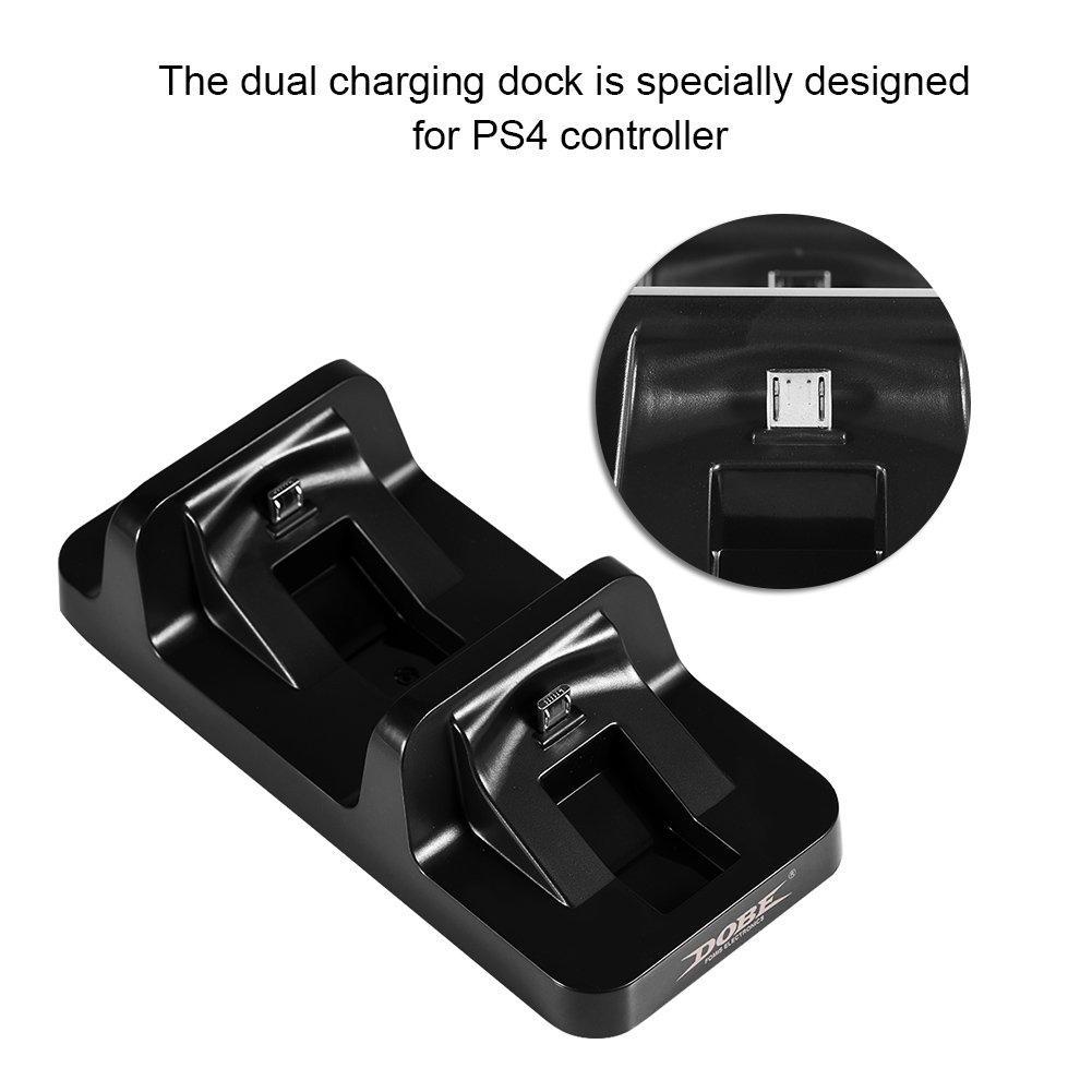 FOSA Controller Charger Dual USB Controller Charging Dock Station with LED Indicator for Sony 4 Gaming Console