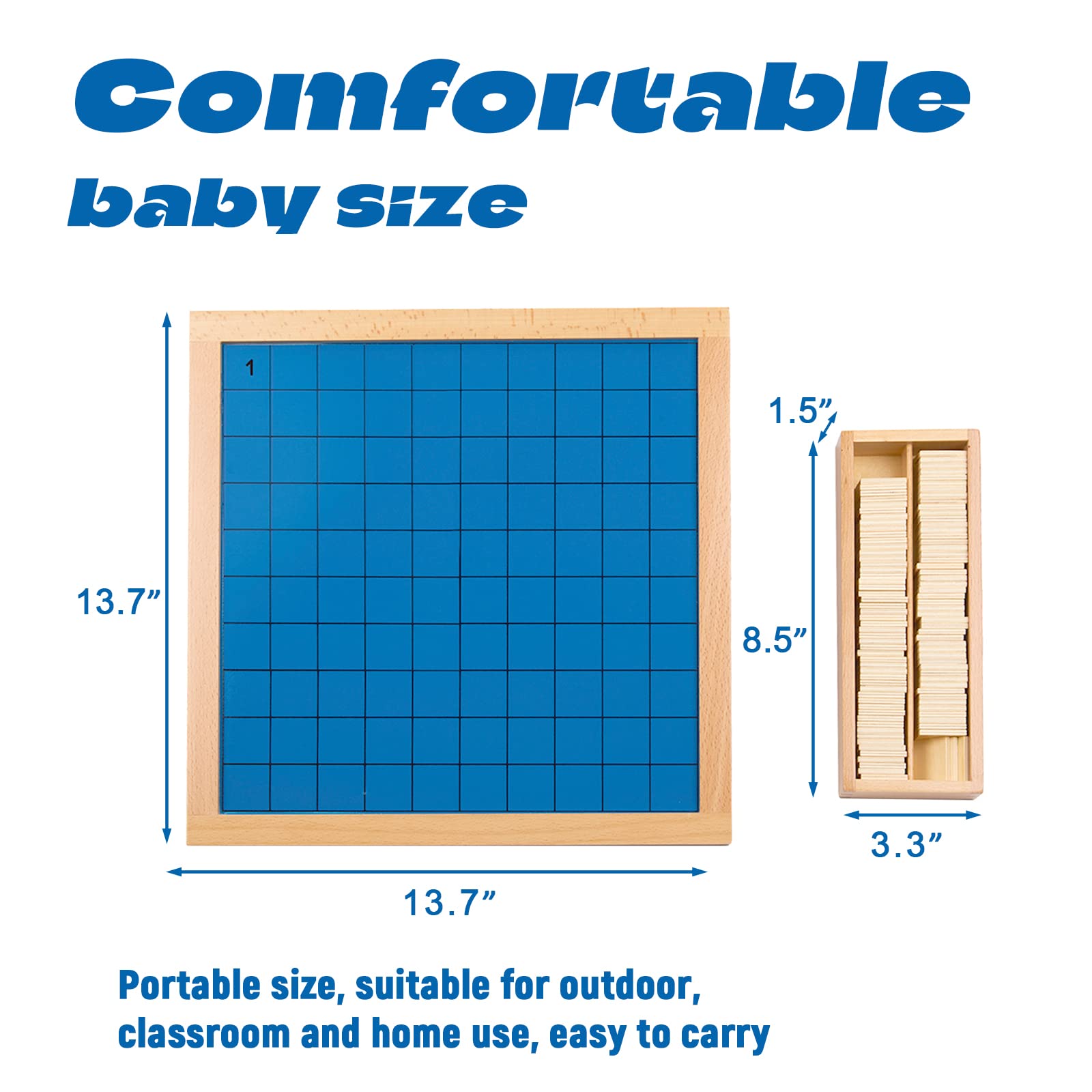 Montessori Toys for 3+ Year Old Hundred Board, Consecutive Counting Numbers 1-100 for Learning & Educational Toy- Math Games Board,Montessori Math Materials for Large Size 13.7" X 13.7 "X 0.4"