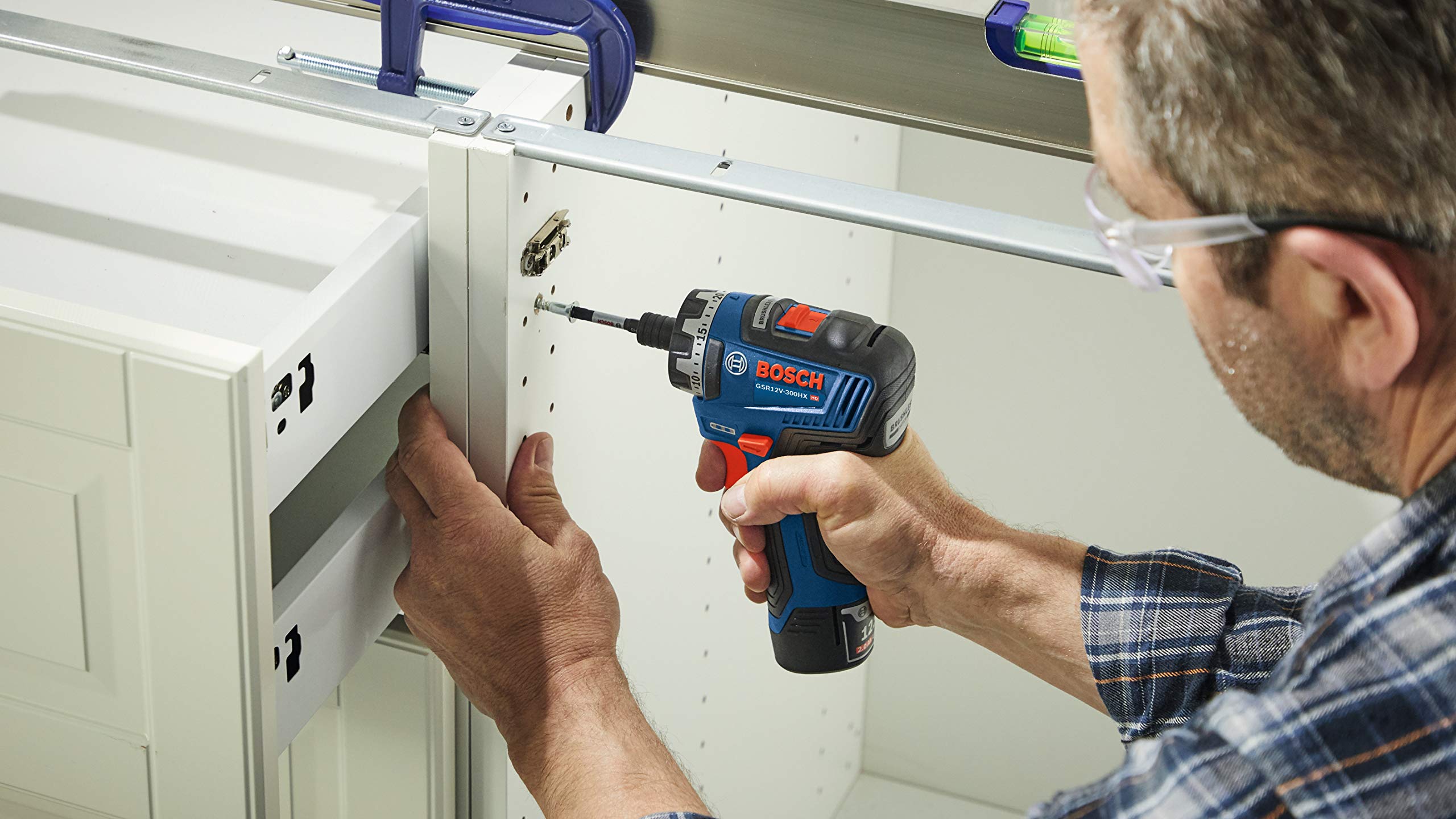 BOSCH GSR12V-300HXB22 12V Max Brushless 1/4 In. Hex Two-Speed Screwdriver Kit with (2) 2.0 Ah Batteries