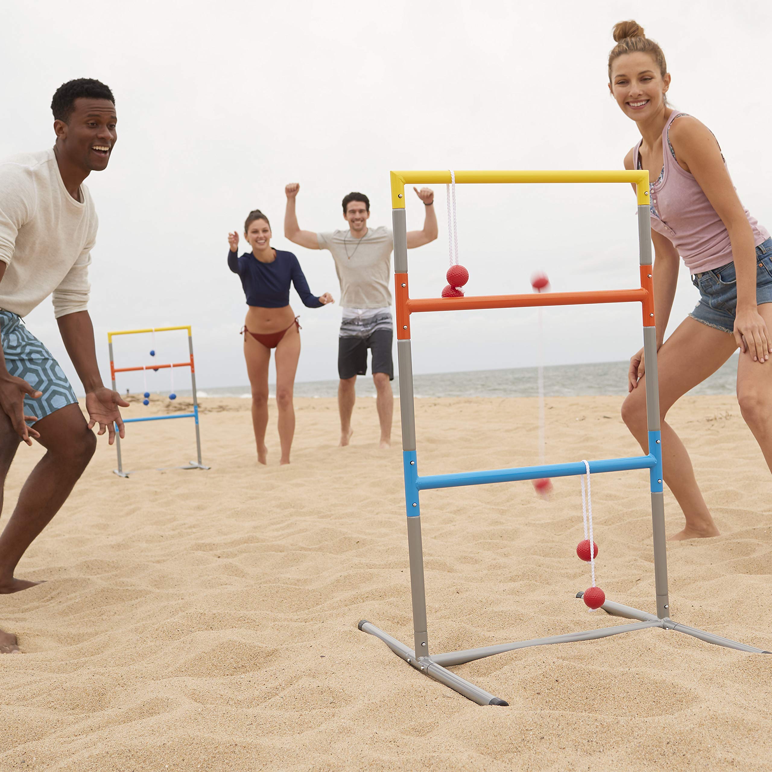 Franklin Sports Professional Ladder Ball Set – Steel Construction – Ladder Golf – Outdoor Lawn Games – Beach Games