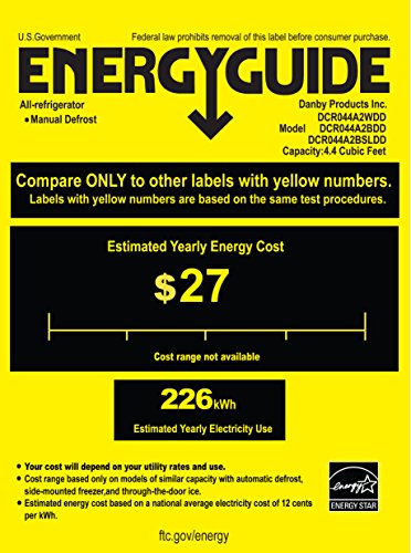 Danby Designer 4.4 Cubic Feet Compact Refrigerator (DCR044A2BDD) Black