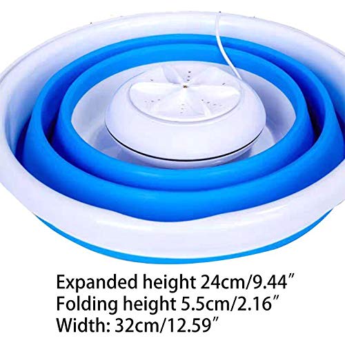 BHVXW Foldable Mini Washing Household Machine Rotating Turbines Washer USB Charging Laundry Clothes Cleaner for Home Travel (Color : Style Two)
