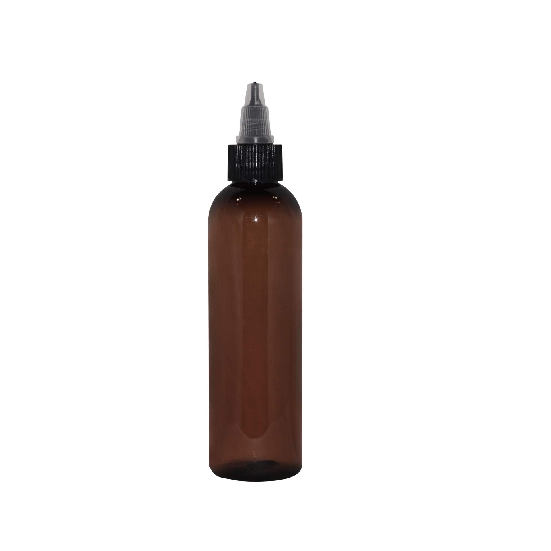 WM (Bulk Pack of 24) 4 oz Amber Cosmo Refillable, Empty Plastic Bottles with Twist Open Yorker Cap | Treatment Pump – Oils, Juice, Moisturizer, Shampoo, Soaps, Paint, Arts & Crafts (Amber-Cosmo)