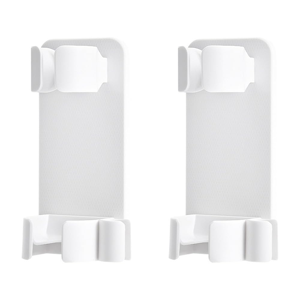 hobbyme 2Pcs Curling Iron Holder Wall Mounted,Plastic No Drilling Hair Dryer Rack,Multipurpose Hair Curler Holder White Curling Wand Rack for Bathroom