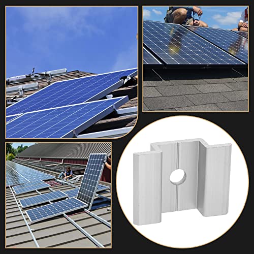 Biaungdo 6 Pcs Solar Panel Mid Clamps, Aluminum Solar Panel Brackets Roof Solar Mid Clamp Mounting Accessories Solar Mid Clamp for Solar Panel Mounting(1.06 Inch)