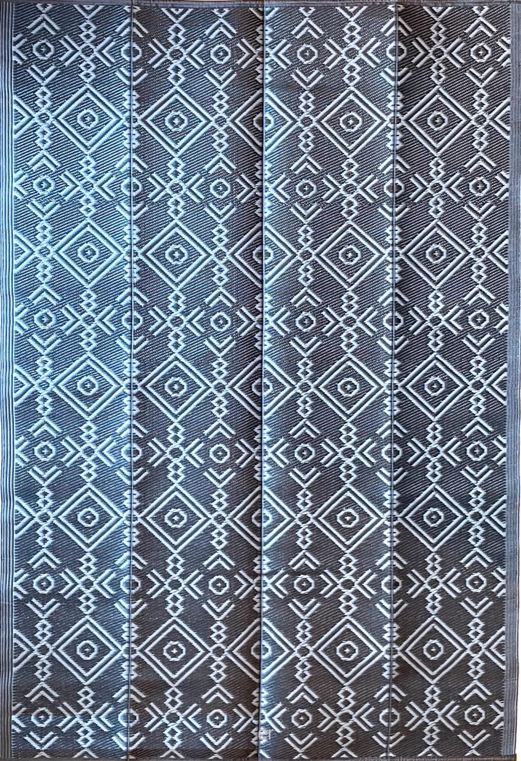 BalajeesUSA Outdoor Rug - 5x7 Grey Reversible Recycled Plastic Straw Patio Decor Waterproof Large RV Camper mat Camping 7032