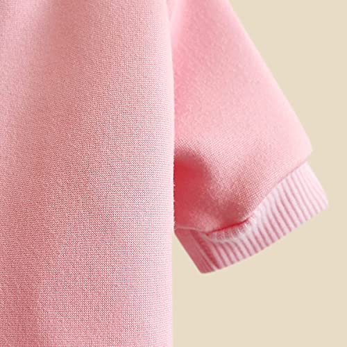 Cat Sweaters - Hairless Cat Cotton Tshirts Pet Clothes - Pullover Kitten T-Shirts with Sleeves - Cats & Small Dogs Apparel (Pink Red, Medium)