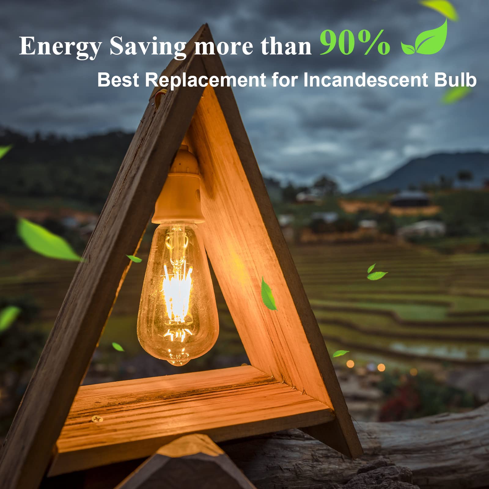 DiCUNO ST64 Edison LED Bulb 60W Equivalent, 6W, Warm White 2700K, Dimmable Vintage LED Light Bulbs, 700LM E26 Medium Base with Clear Glass for Dining Room, Kitchen Lighting,Pack of 6