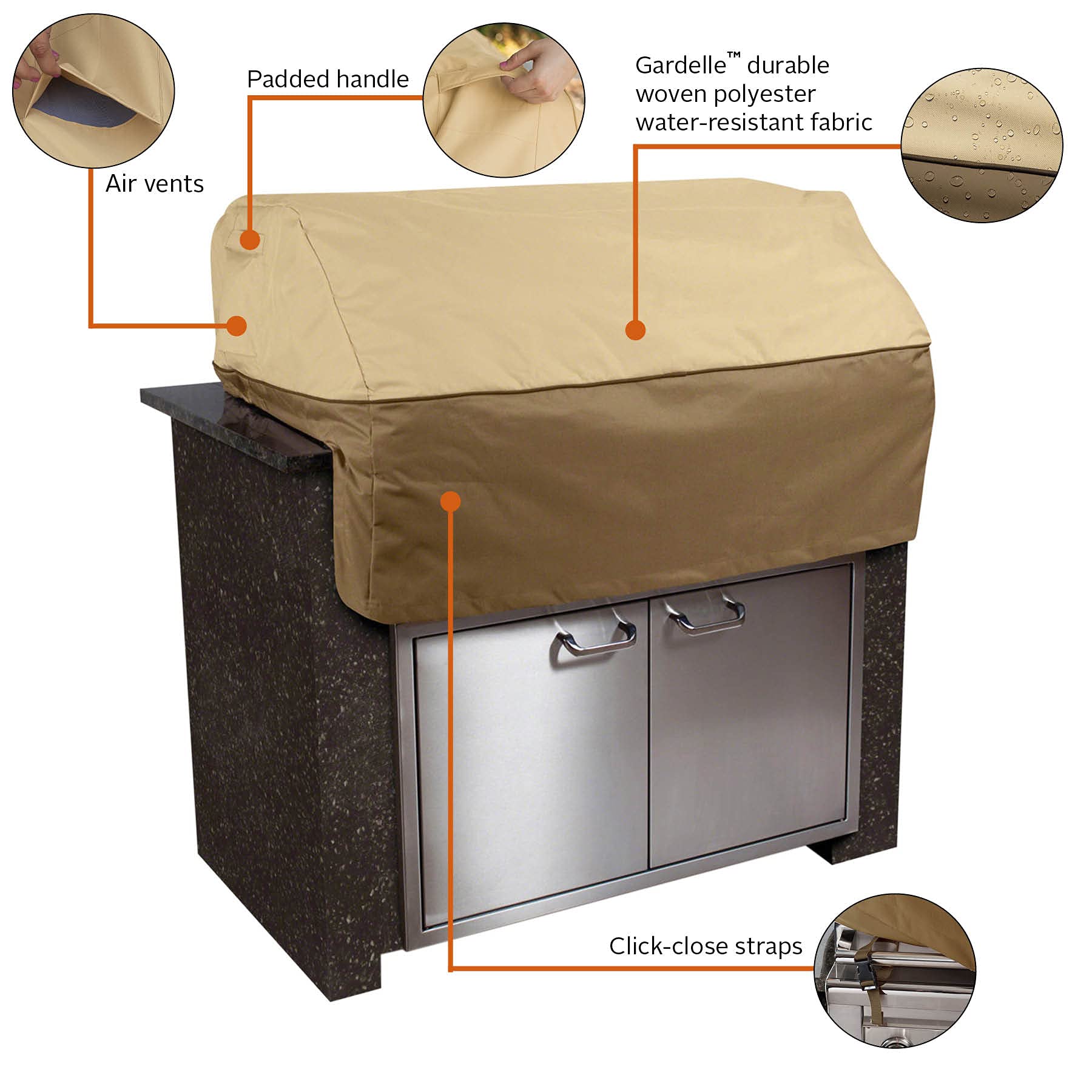 Classic Accessories Veranda Water-Resistant 32 Inch Island BBQ Grill Top Cover