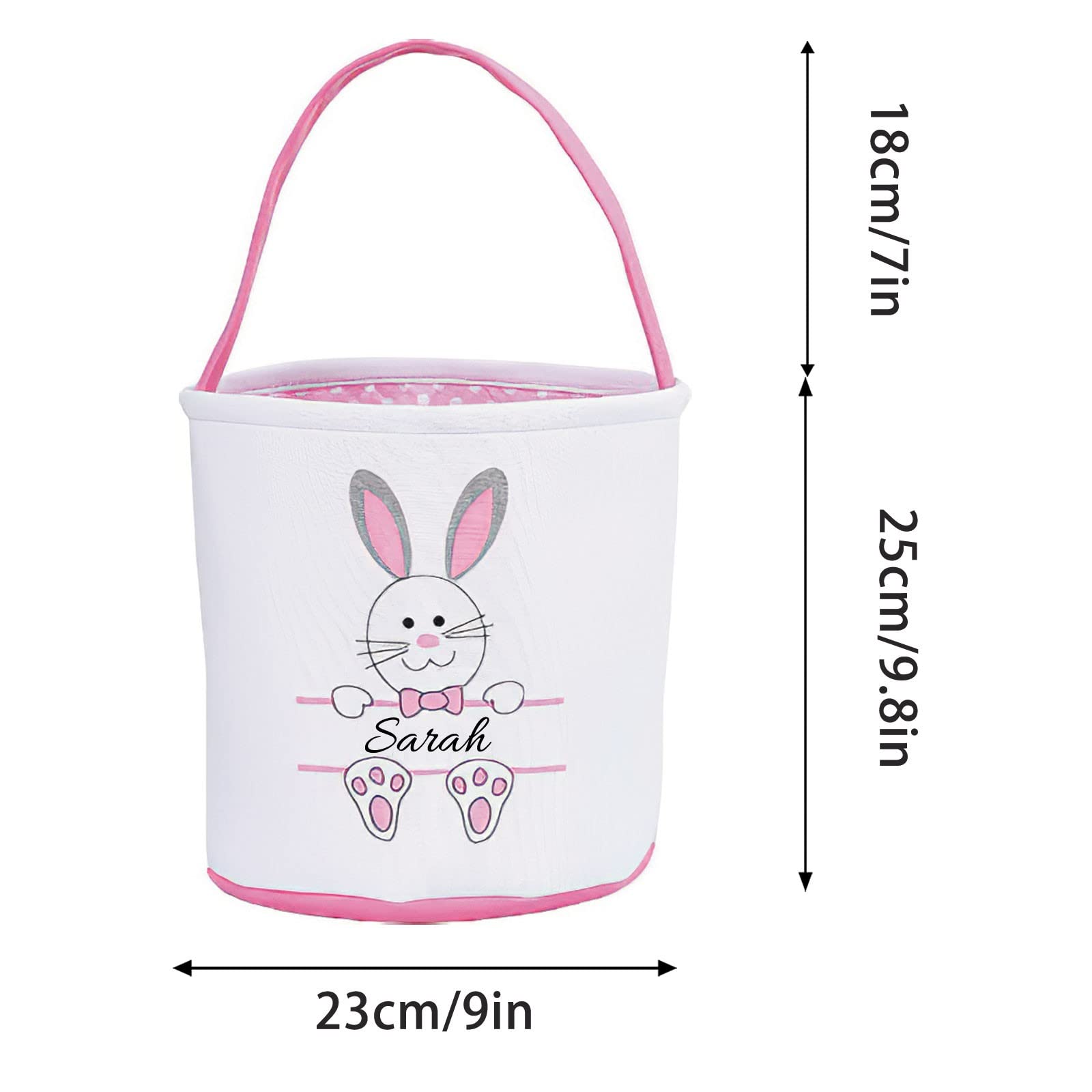 GosilenceWa Personalized Easter Basket for Girls Boys Kids with Name Large Custom Easter Baskets for Eggs Candy Gifts pink One Size