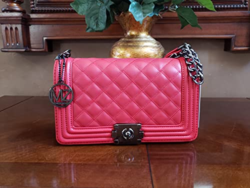 MariaKinz Leather Shoulder/Crossbody Bags and Purse with Convertible Strap (Red Mosaic)