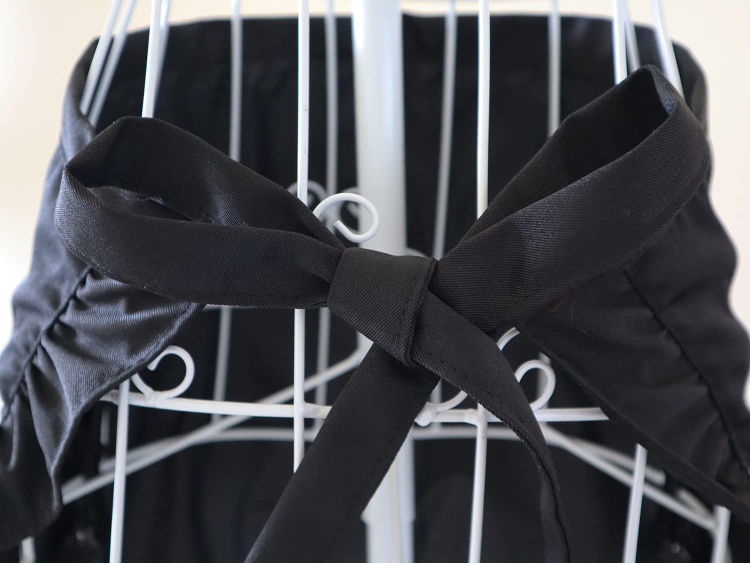 Black Waist Apron Vintage Ruffle Half Apron 1950s Retro Cute Apron for Women with Pocket