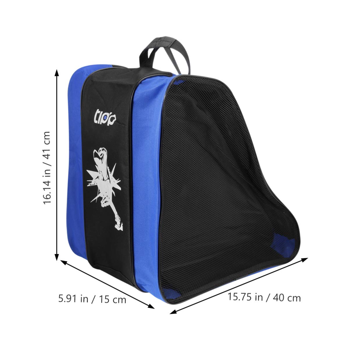 BESPORTBLE Skate Shoes Bag Triangle Roller Skate Bag Large Capacity Quad Skate Shoe Bag Skating Handbag for Inline Ice Skates Blue