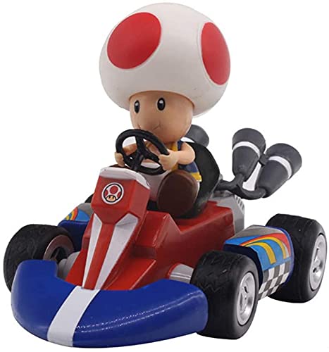 HUAWELL 10 Pcs Supe Mari Bros Kart Pull Back Cars Motorcycle Lugi Yosi Toad Princes Peach Donkey Kong 2.5 Inch for Kid Gift (10 Pcs)