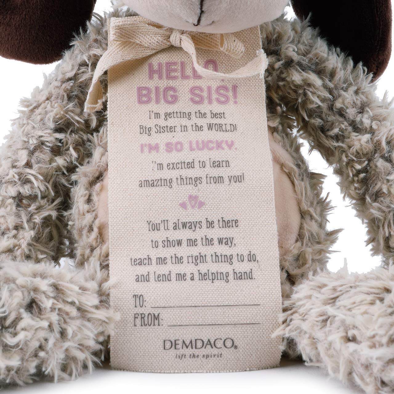 DEMDACO Big Sister Puppy Soft Brown 13 inch Plush Material Stuffed Animal Figure Toy