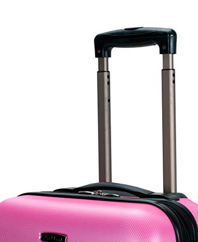 Rockland Melbourne Hardside Expandable Spinner Wheel Luggage, Pink, Carry-On 20-Inch