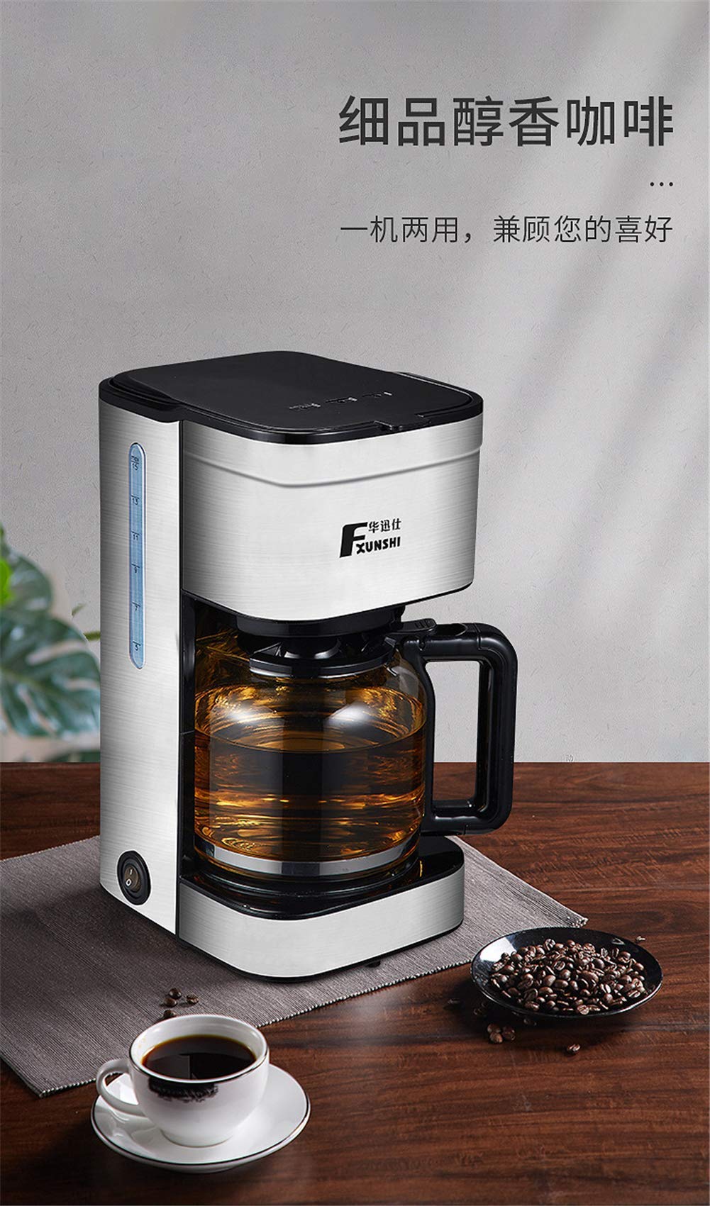 NOALED Coffee Maker Stove Top, Coffee Machine Espresso Coffee American Home Coffee Pot Automatic Tea Machine 1.5L Capacity